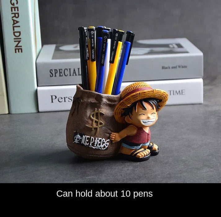 One Piece Monkey D. Luffy Pen Holder Anime Figure, Peripheral Kawaii C ...